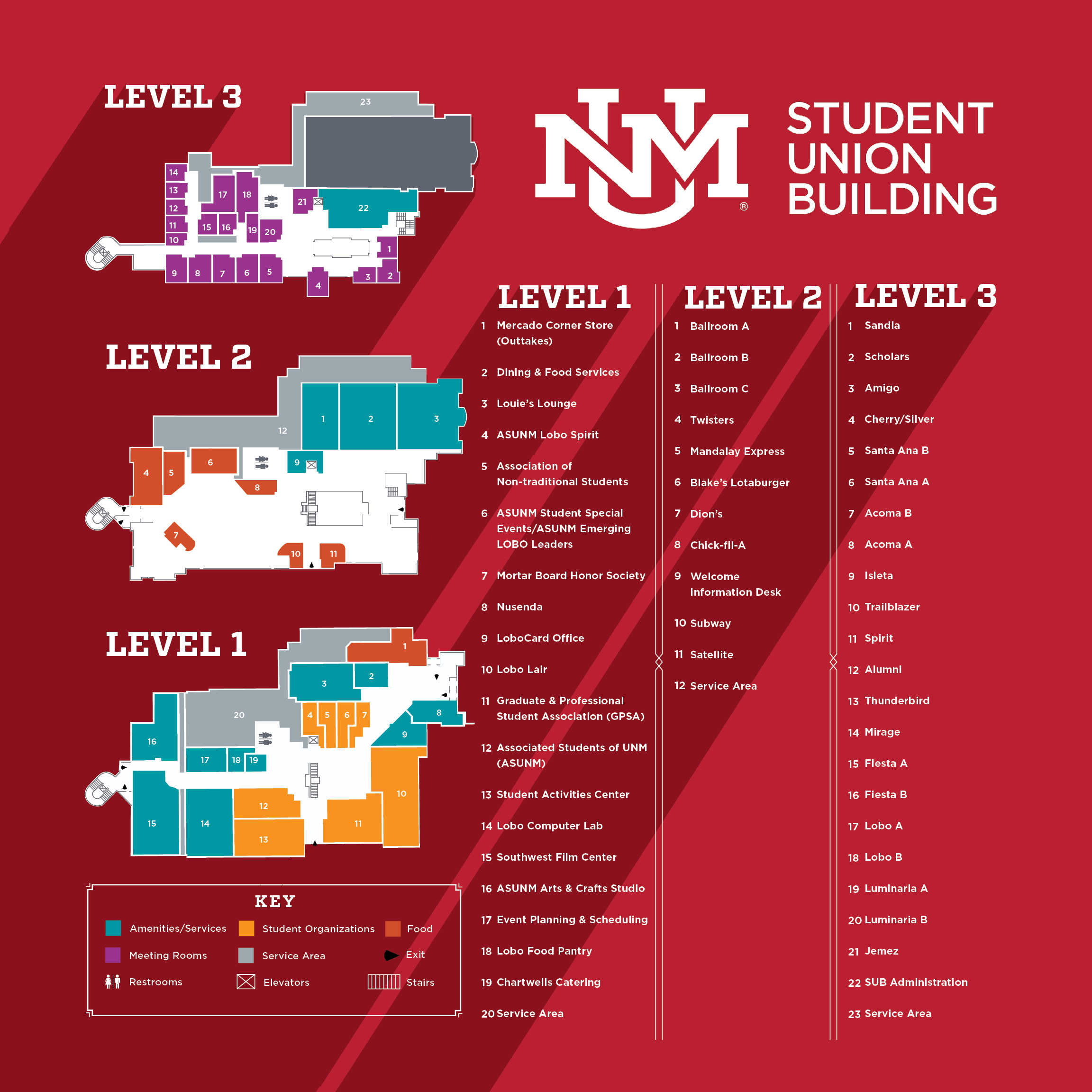 Maps :: Student Union Building | The University of New Mexico
